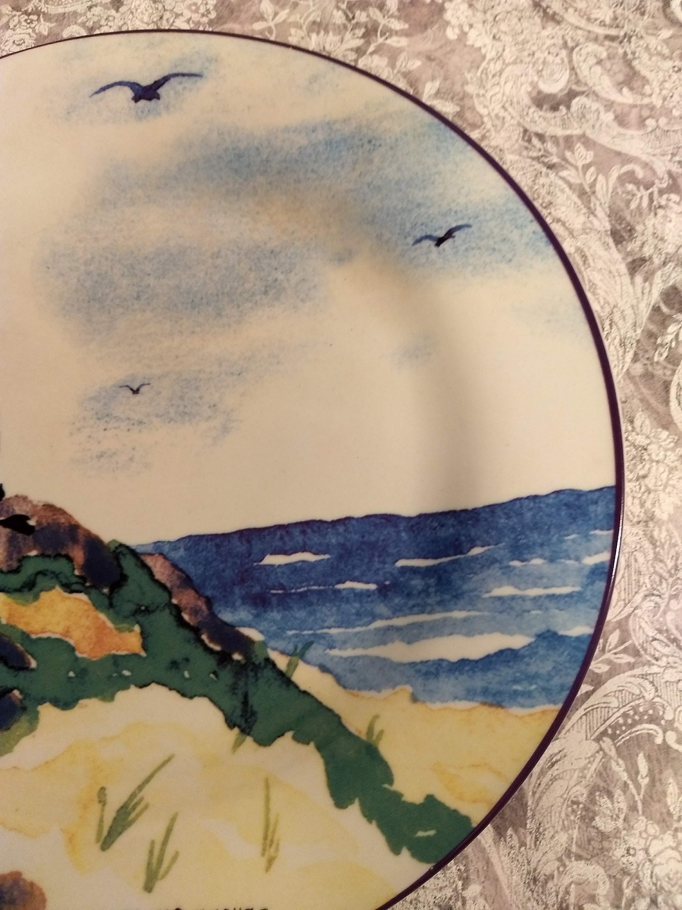 Signed "lighthouse" Plate by Novelist and Artist Wendy Dewar-hughes - Etsy