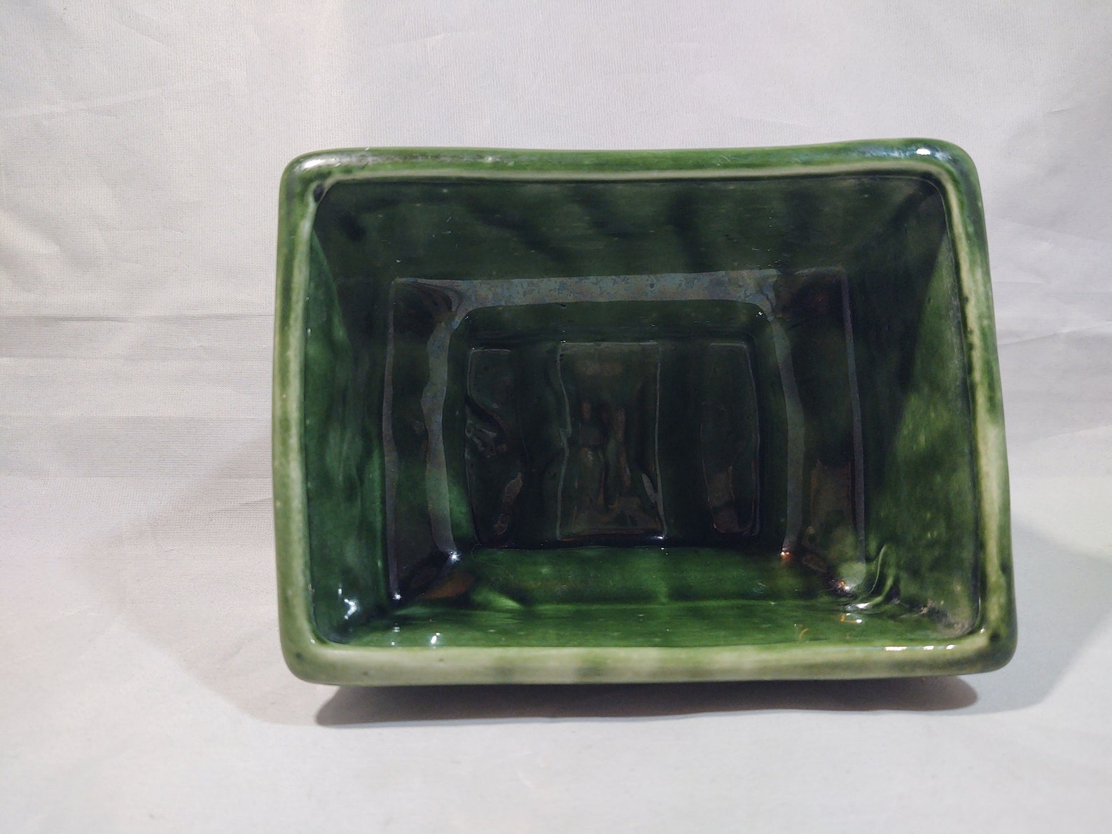 Vintage Footed Basket Weave Planter in Green - Etsy