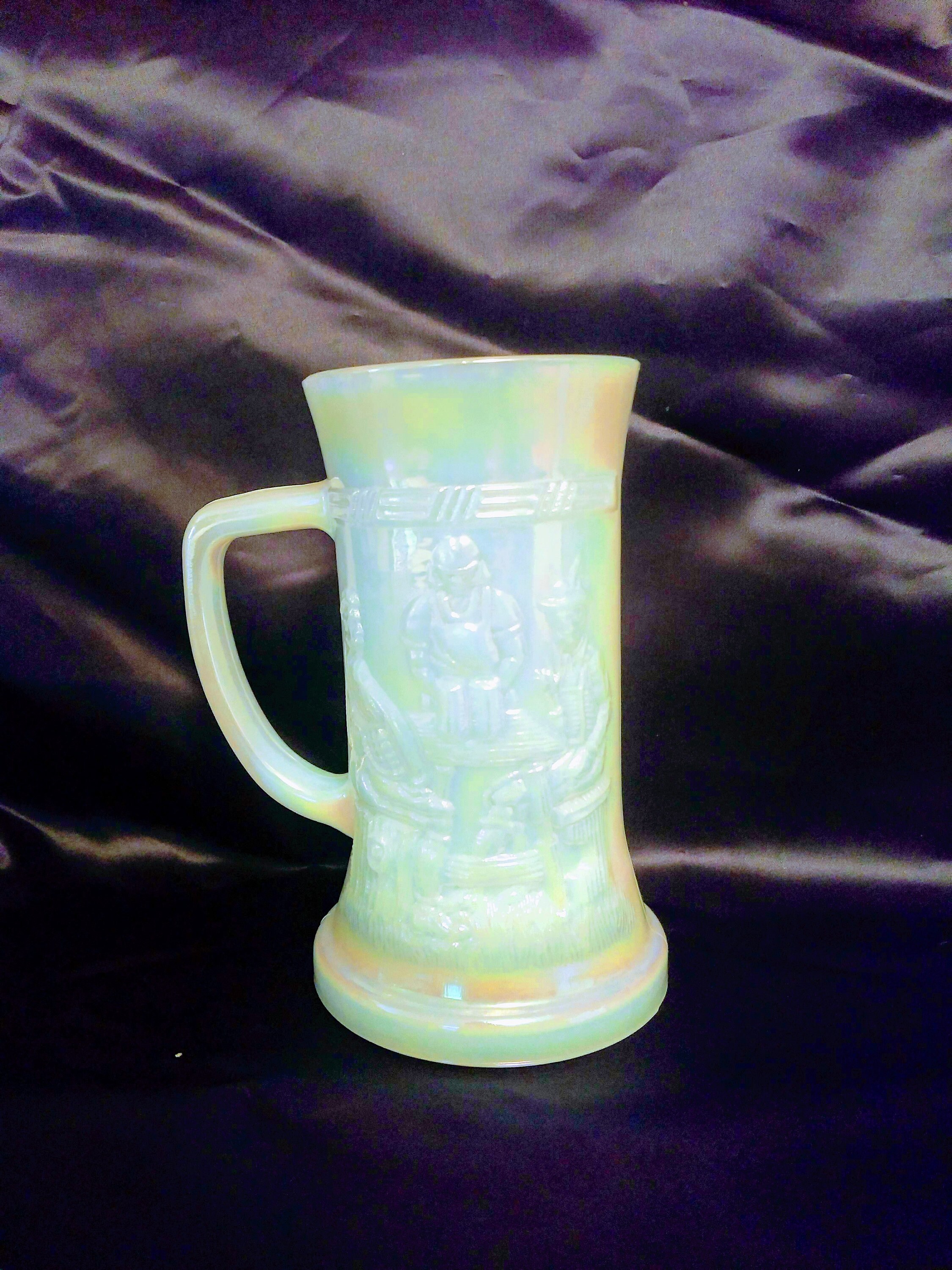 Federal Glass Iridescent Milk Glass Beer Stein - Etsy
