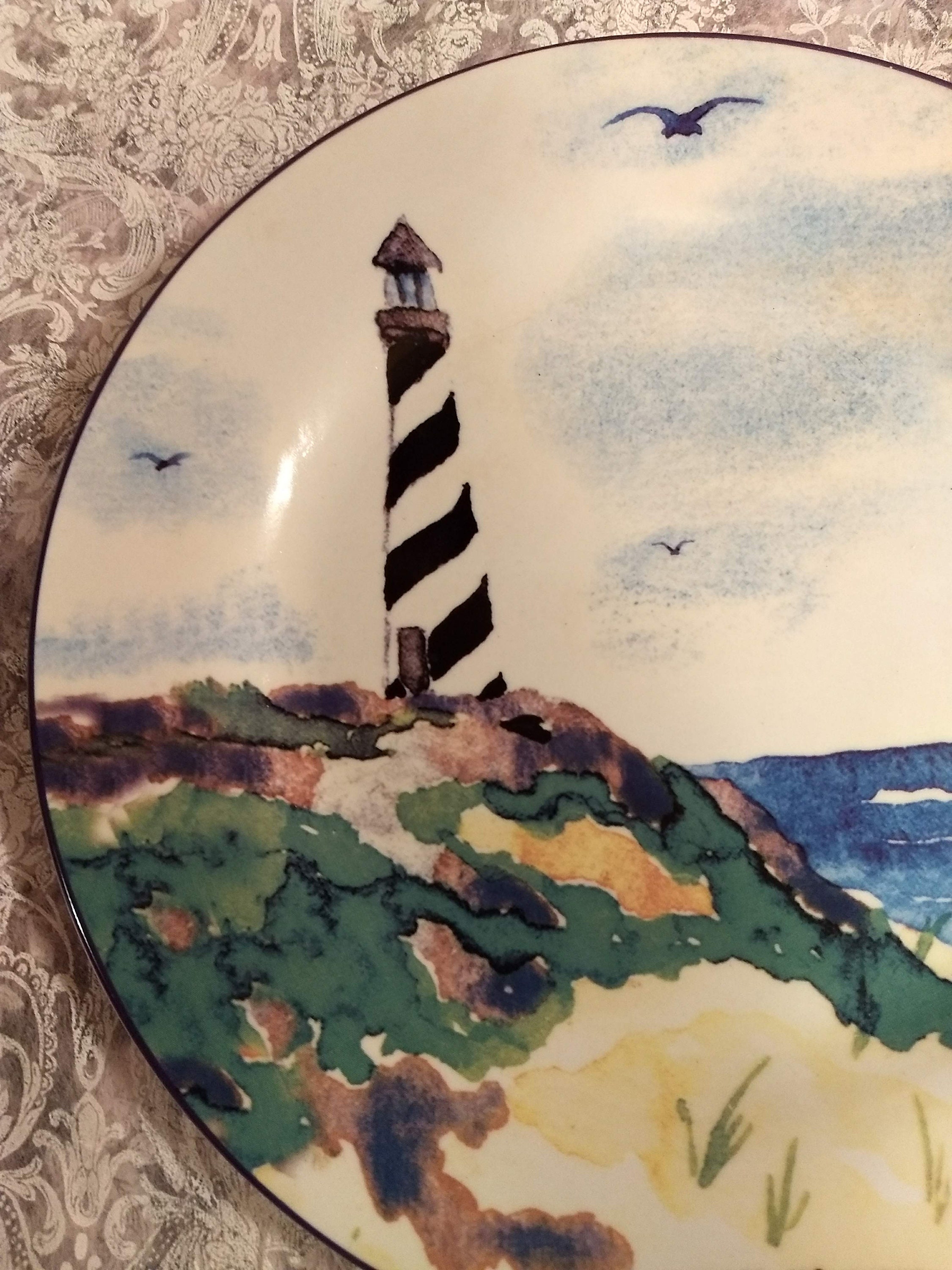 Signed lighthouse Plate by Novelist and Artist - Etsy