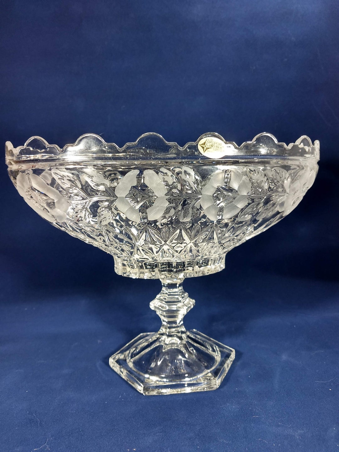 Ambrosia 24% Lead Crystal Footed Compote - Etsy