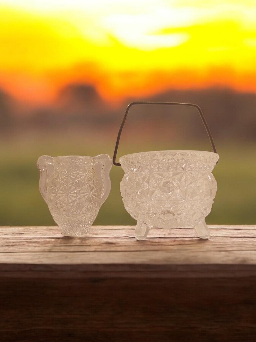 Vintage Smith Glass Daisy and Button Clear Miniatures - Etsy
