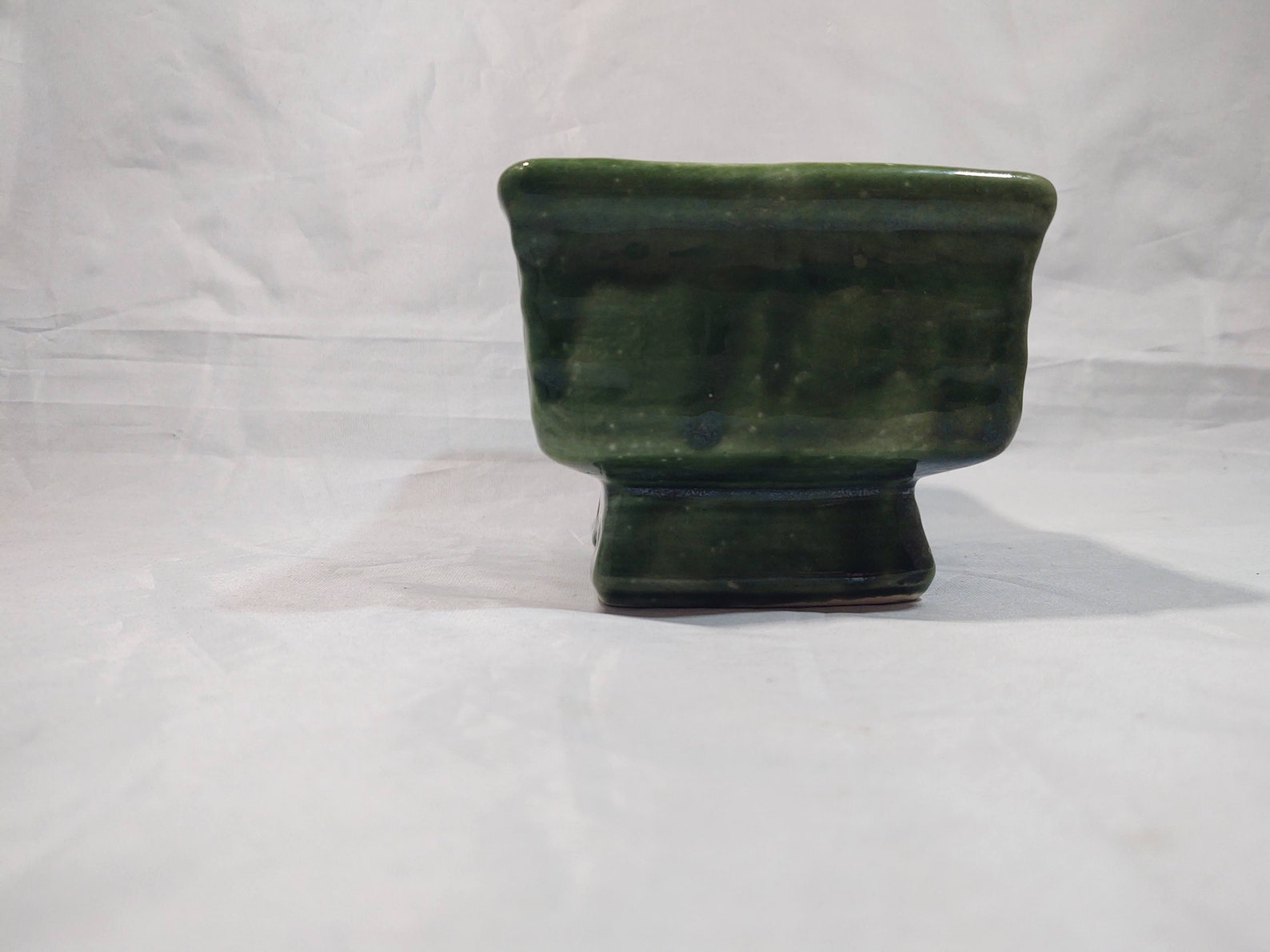 Vintage Footed Basket Weave Planter in Green - Etsy