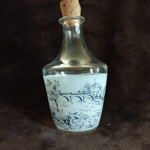 Cristal D'arques Durand Coach Whiskey Decanter in Blue - Etsy