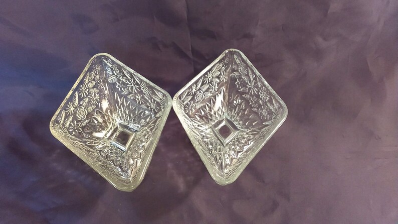 Indiana Glass Pineapple and Floral Diamond Compotes, Set of 2 - Etsy