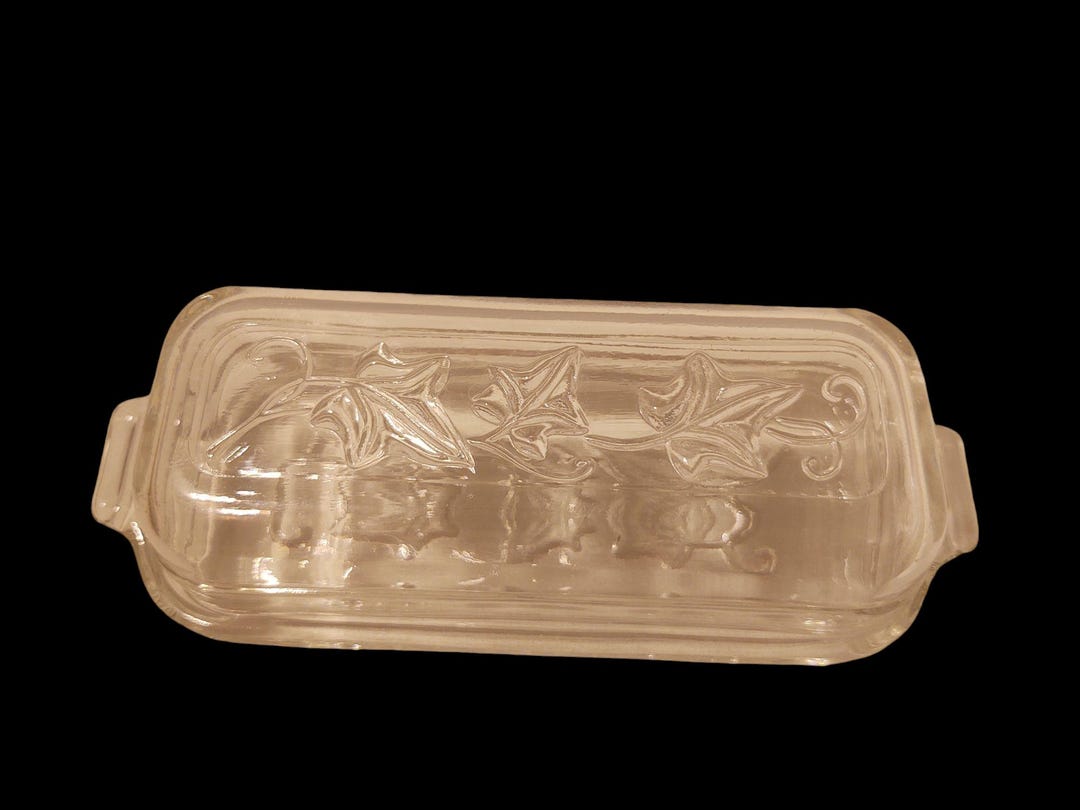 Vintage Hazel Atlas Ivy Embossed 1/4 Covered Butter Dish - Etsy
