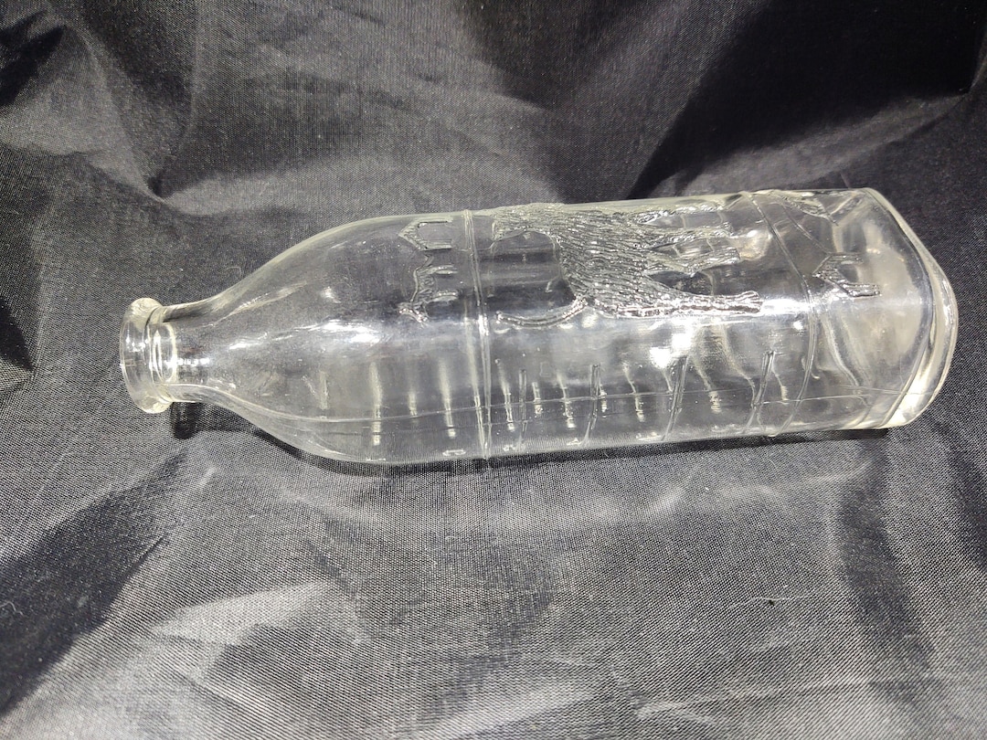 Glass Bottle With Embossed Dog - Etsy