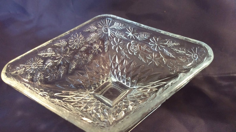 Indiana Glass Pineapple and Floral Diamond Compotes, Set of 2 - Etsy