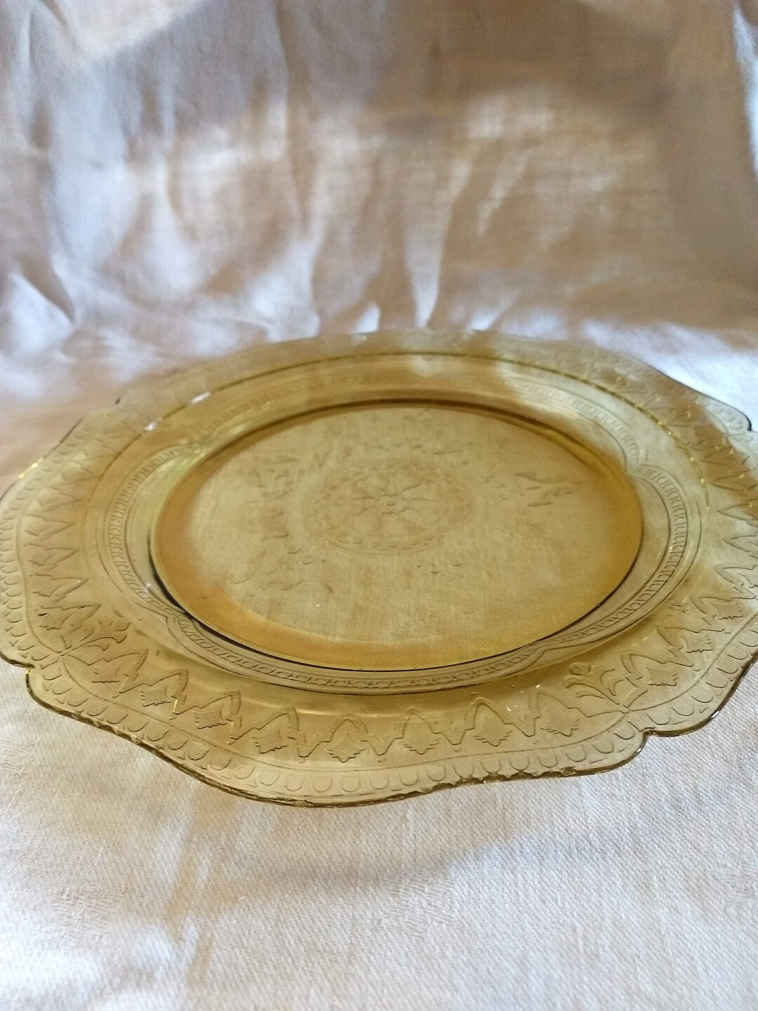 Patrician Amber Dinner Plate by Federal Glass - Etsy