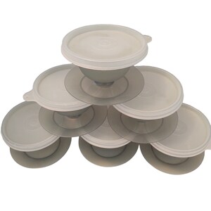 Vintage Tupperware Pudding Cups in Frosted Smoke, Set of 6 complete - Etsy