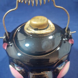 Vintage 1950's Redware Hand Painted Pig Sugar Bowl With Wire Handle - Etsy