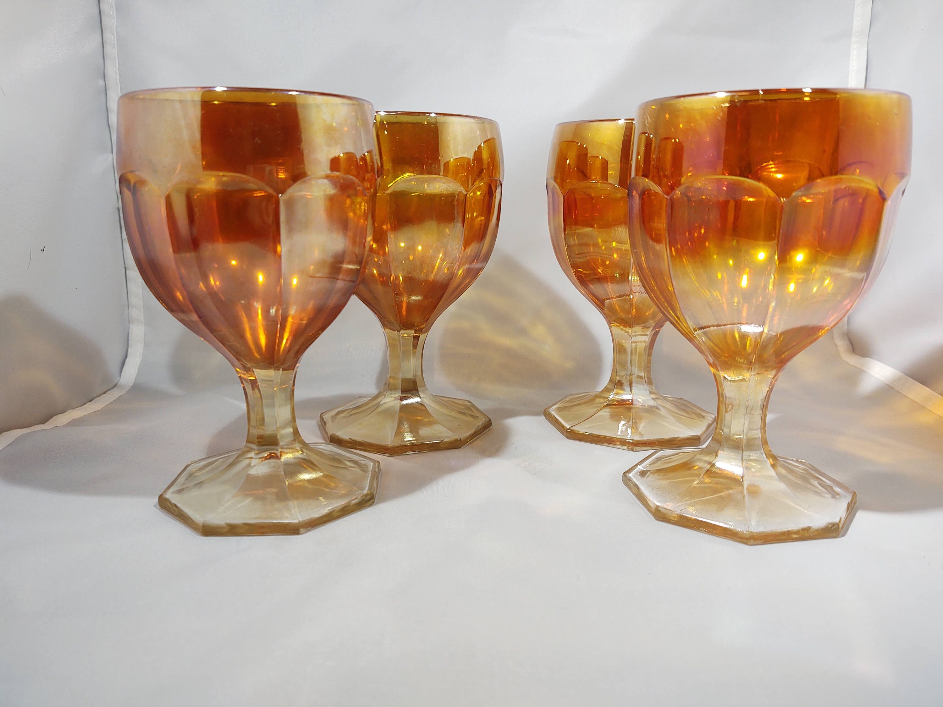 Imperial Glass Colonial Water Goblets in Marigold set of 6 | Etsy
