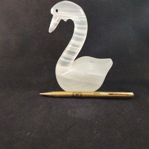 Vintage Hand Carved White Swan Pen Holder and Paper Weight - Etsy