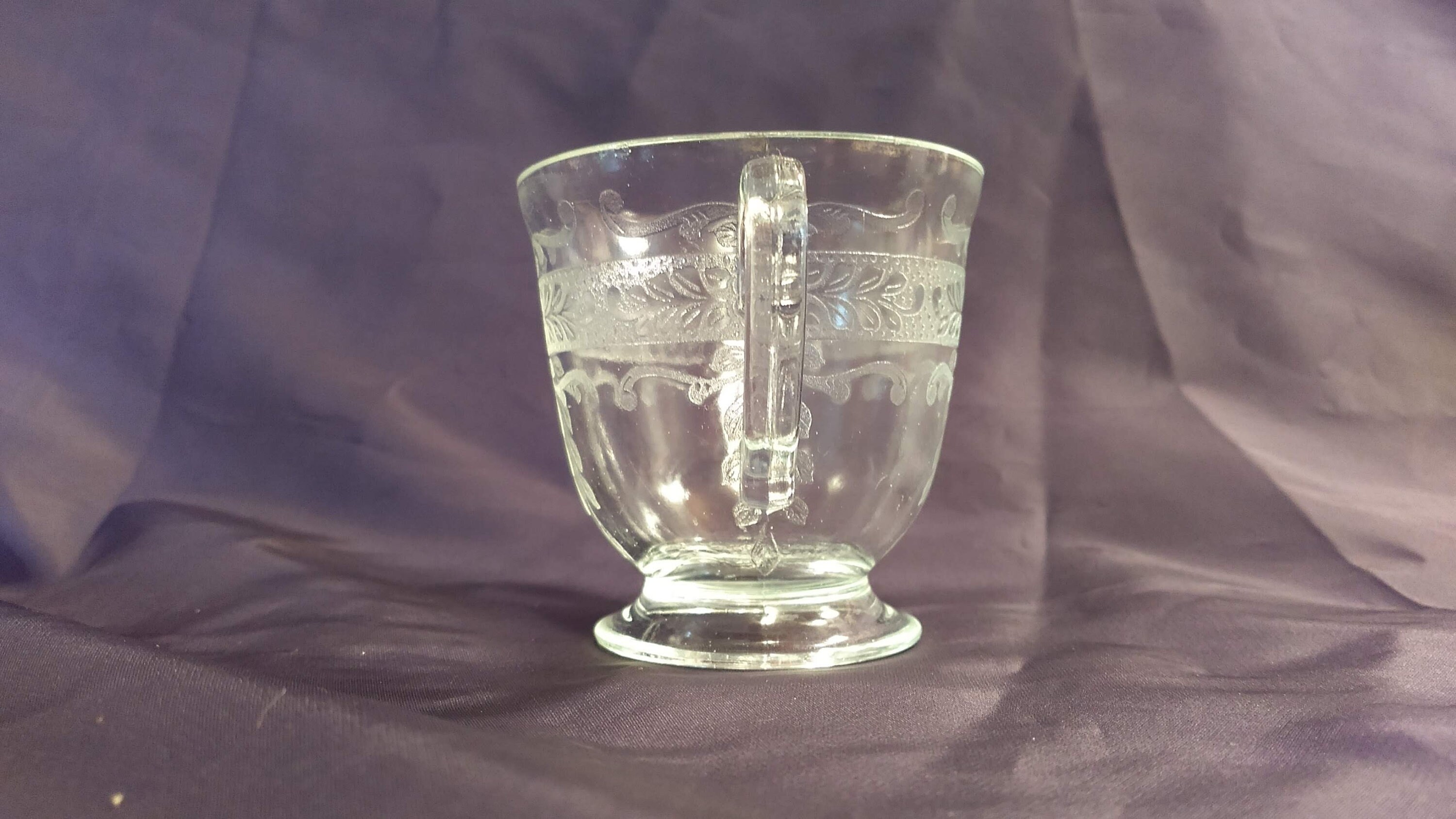 Macbeth Evans Stippled Rose Band Clear Open Sugar | Etsy