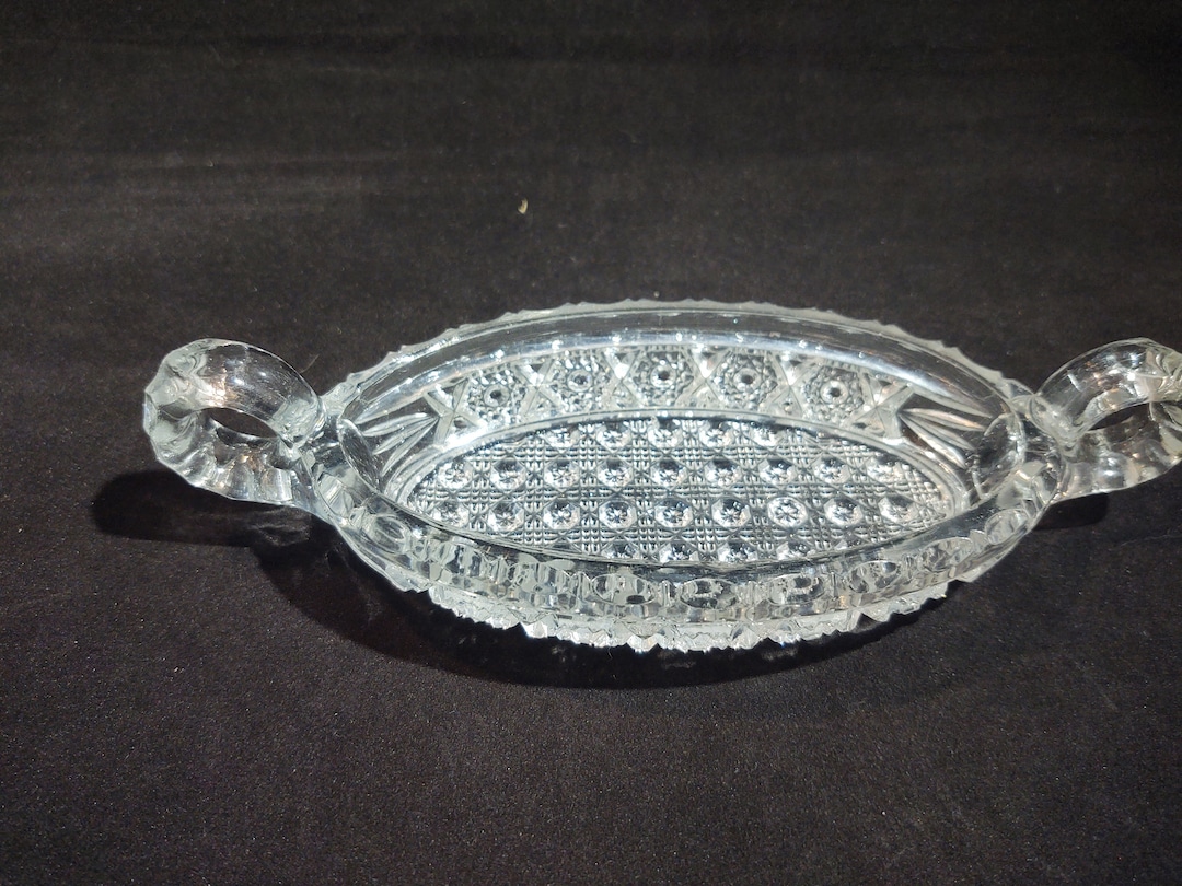 Imperial Glass "nucut #495"antique 2 Handle Pickle Dish in Clear - Etsy