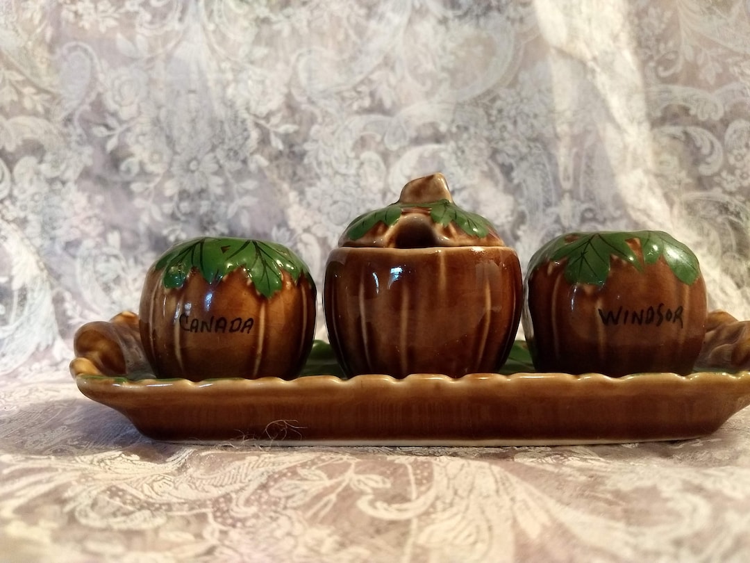 Vintage 1950's Shafford Pottery Squirrel and Walnut Condiment Set - Etsy