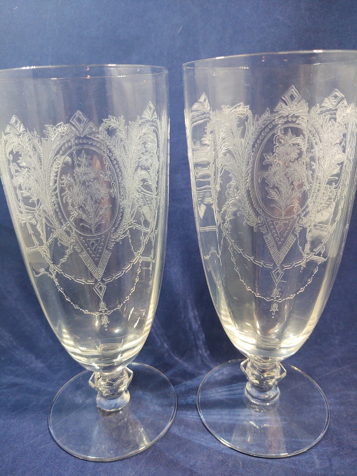 Tiffin Berian Footed Iced Tea Glasses, Set of 2 - Etsy