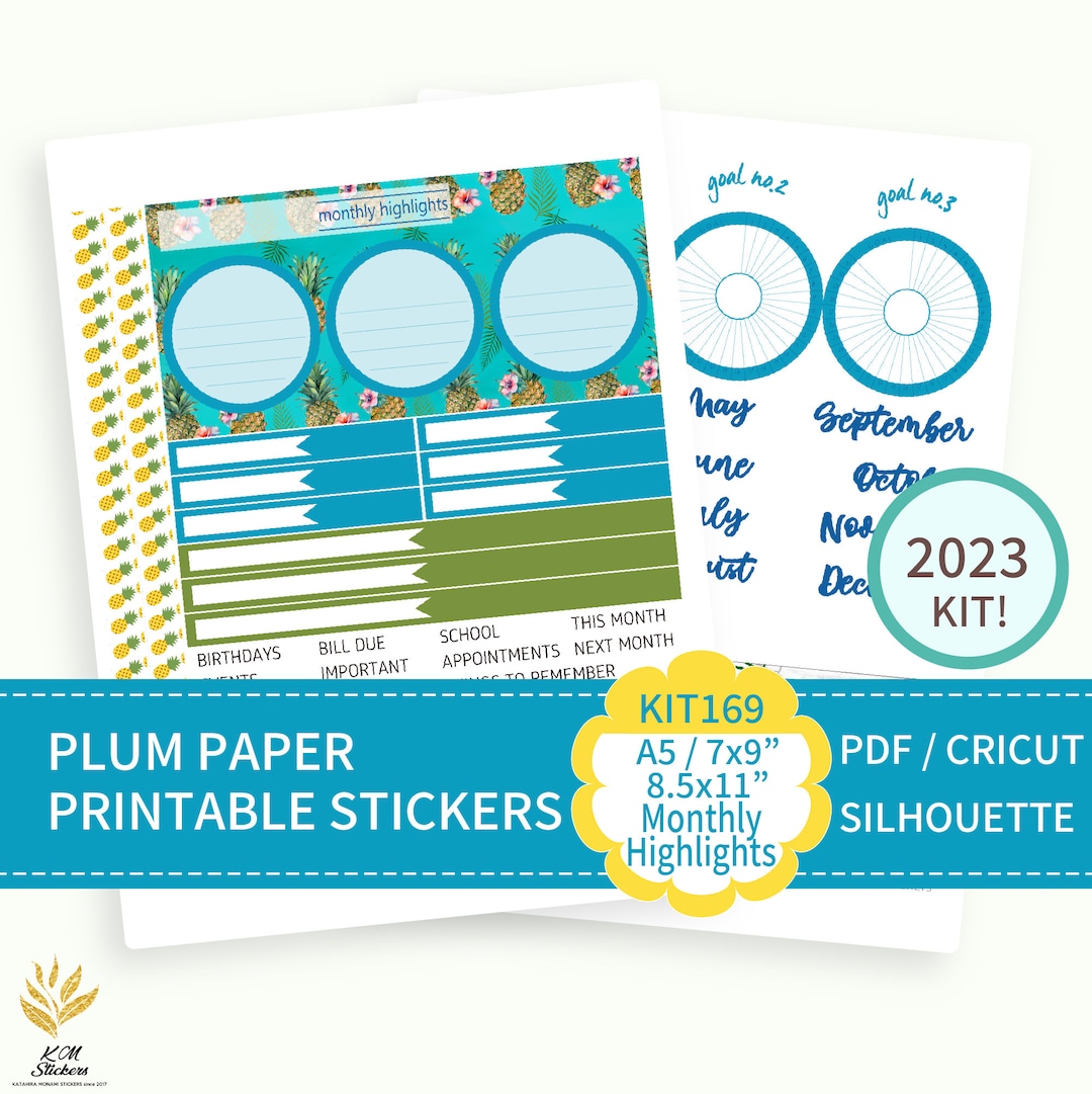 KIT 169 Printable Monthly Highlights Kit 2023 for A5 7x9 - Etsy