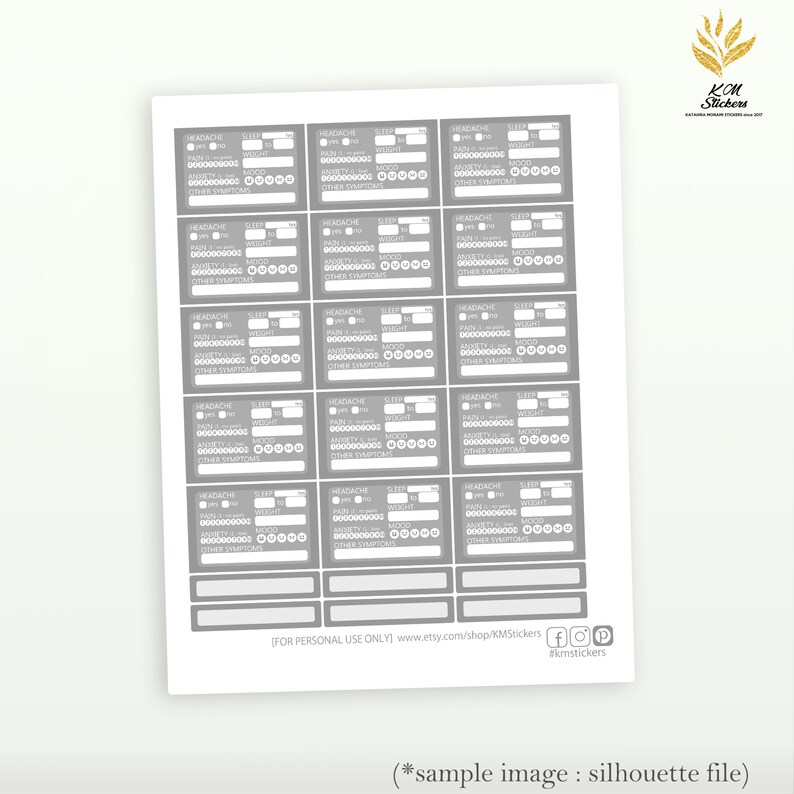 Printable Daily Headache Tracker Stickers for Amplify Planner | Etsy
