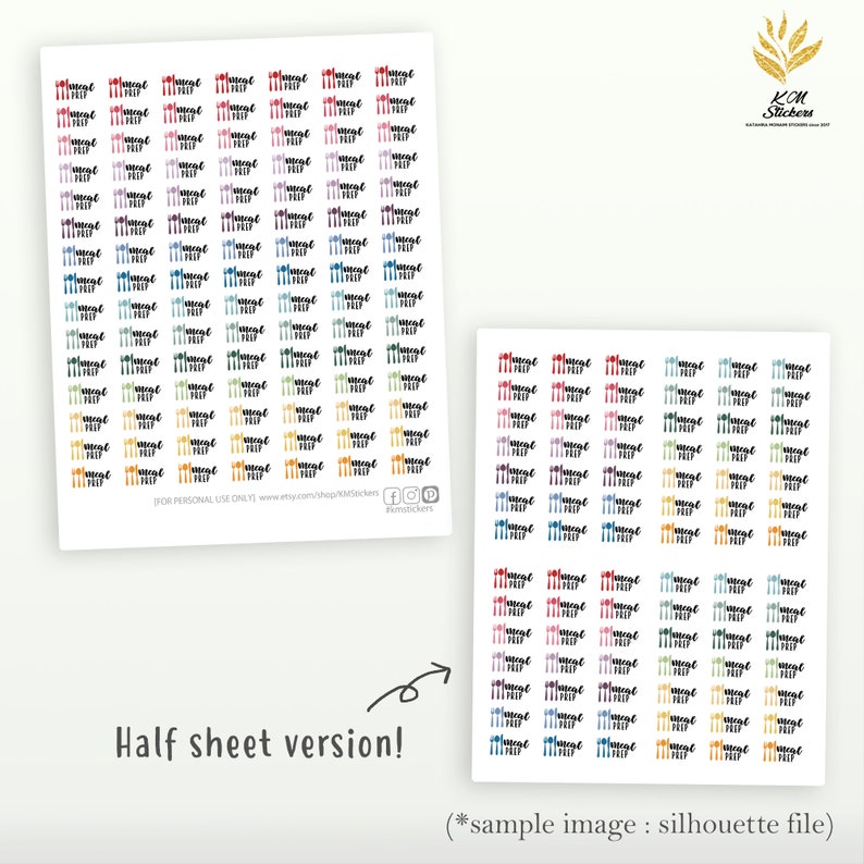 Printable Mini Meal Prep Stickersregular and Half Sheet - Etsy