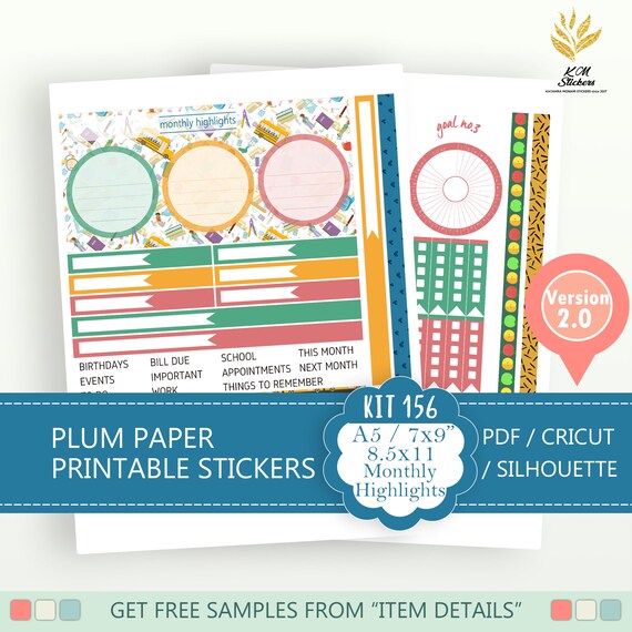 KIT 156 Printable Monthly Highlights Kit Version 2.0 for A5 - Etsy