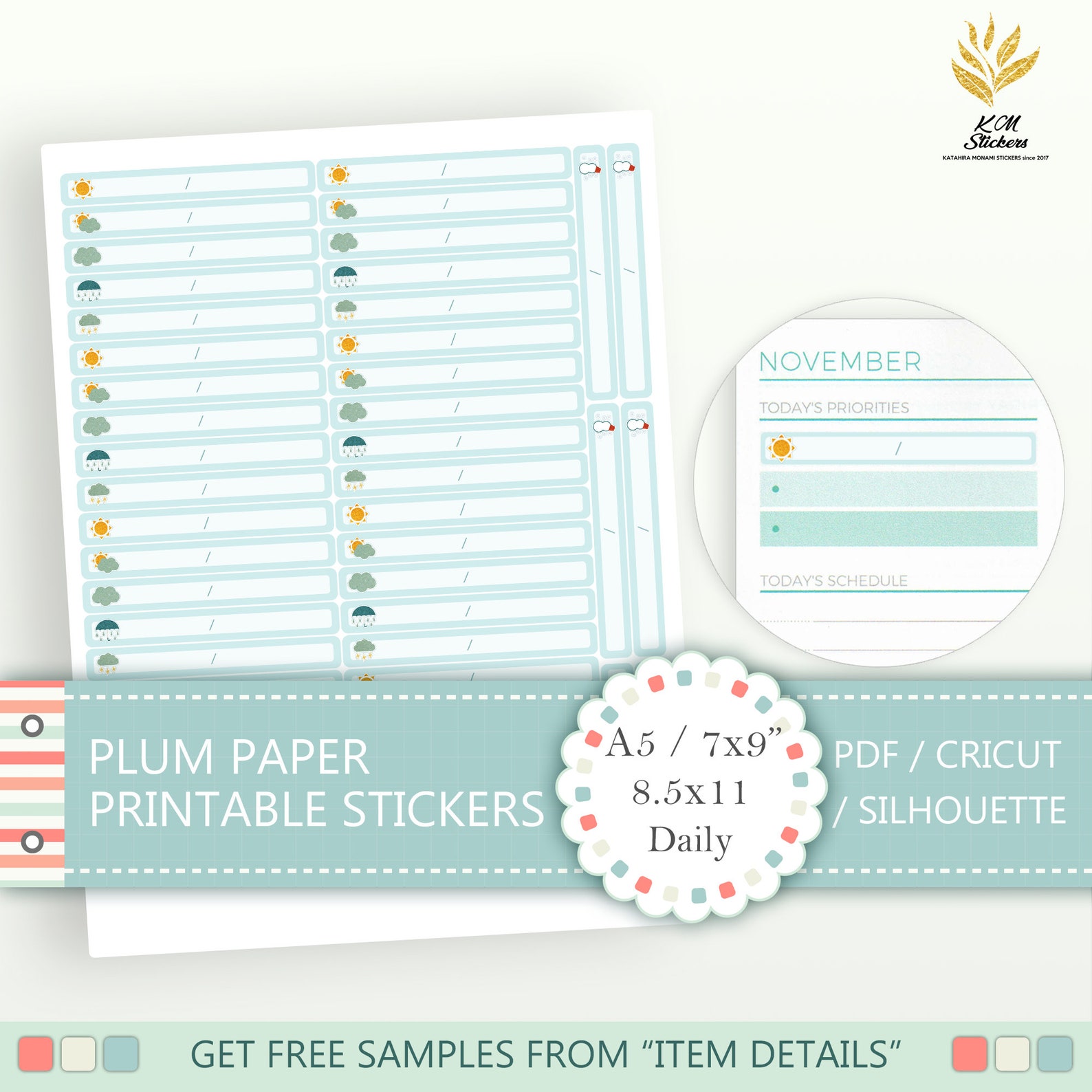 Printable Weather Box Stickers A5 7x9 8.5x11 Daily Plum - Etsy