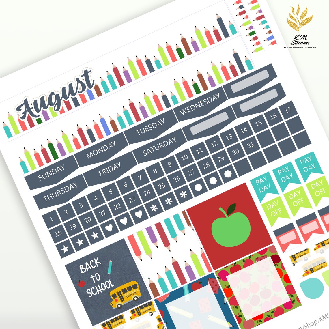 KIT 89 Printable August September Kit Version 2.0 back to | Etsy