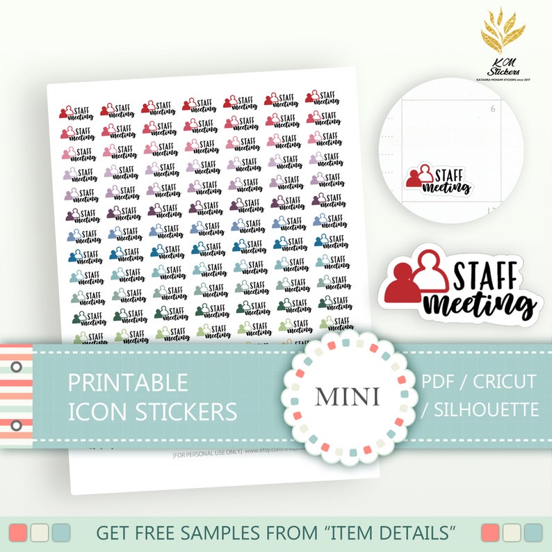 Printable Mini Staff Meeting Stickers Planner Stickers - Etsy