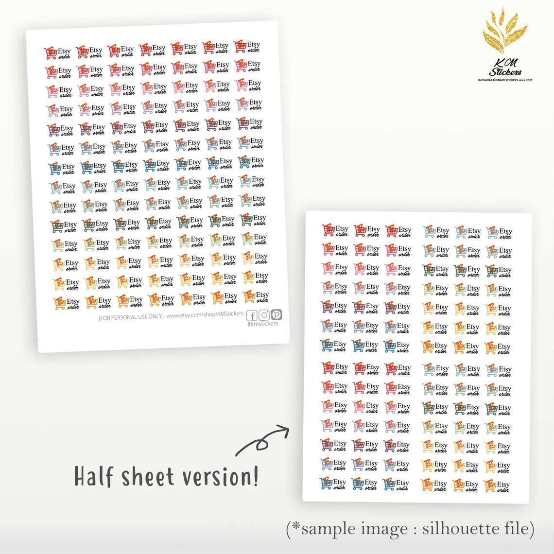 Printable Mini Etsy Order Stickersregular and Half Sheet - Etsy