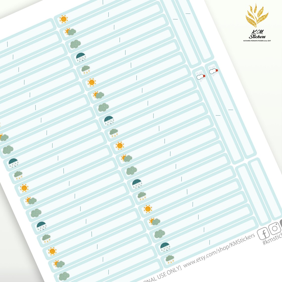 Printable Weather Box Stickers A5 7x9 8.5x11 Daily Plum - Etsy