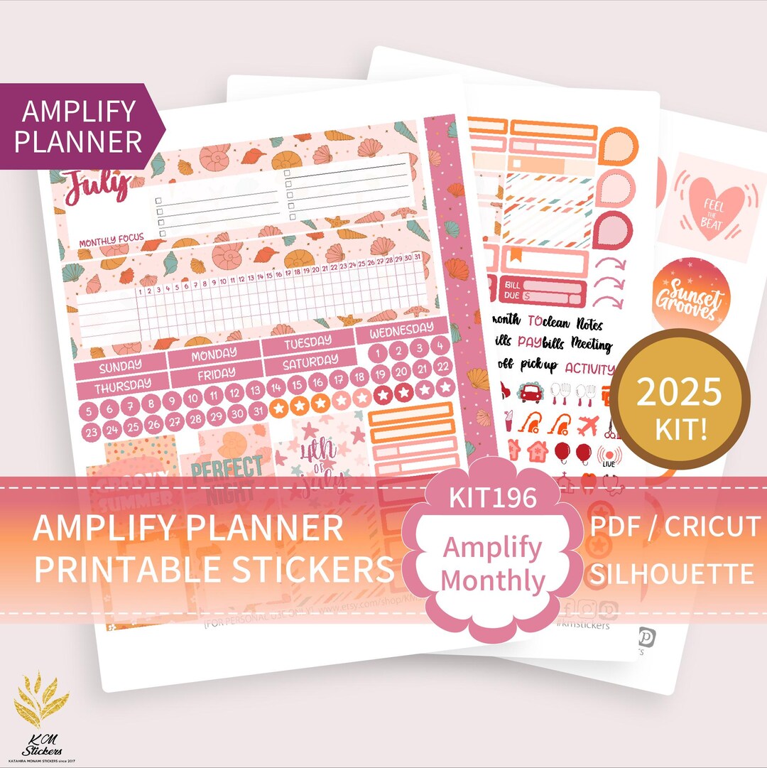 AMPLIFY - KIT 196_2025, Printable July Kit for Amplify Planner, PDF ...