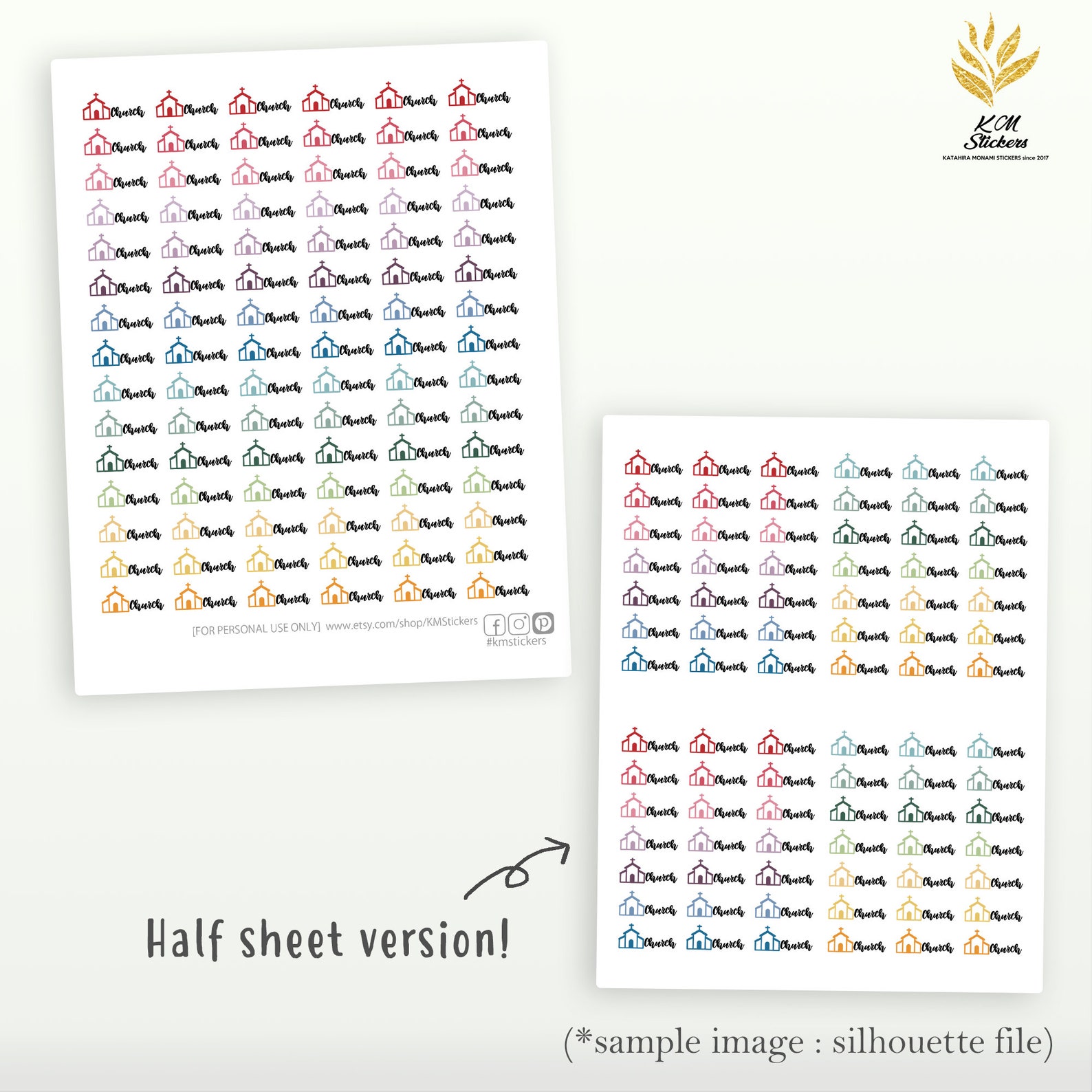 Printable Mini Church Stickersregular and Half Sheet Size - Etsy
