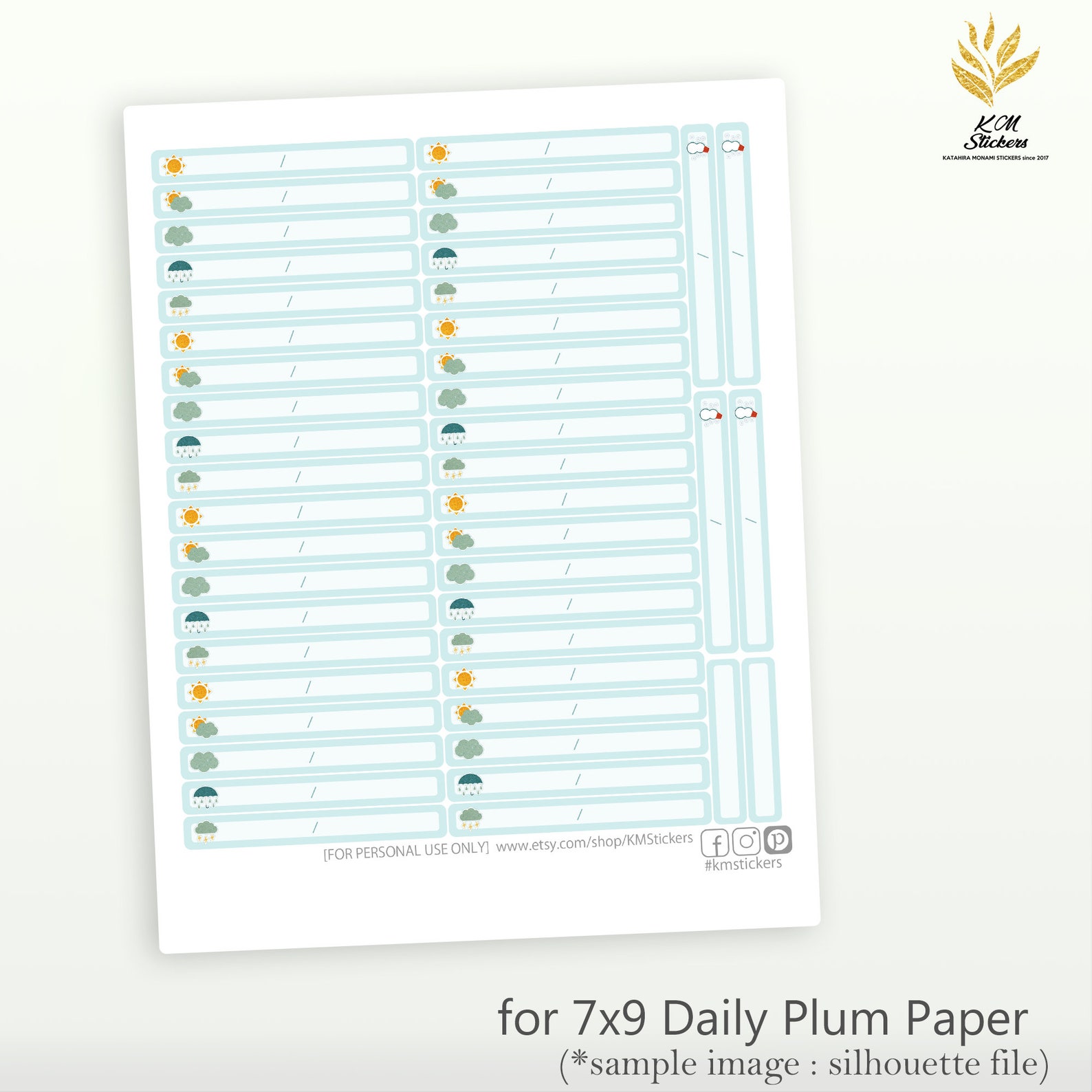 Printable Weather Box Stickers A5 7x9 8.5x11 Daily Plum - Etsy