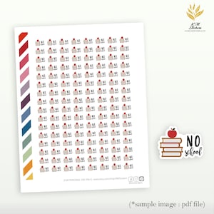 Printable Mini School Event Stickers, No School, Late Start, Early ...