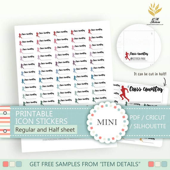 Printable Mini Cross Country Stickers Regular and Half sheet | Etsy