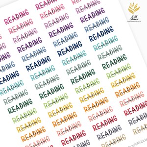 Printable Header Script Stickers(reading), Planner Stickers, Book ...