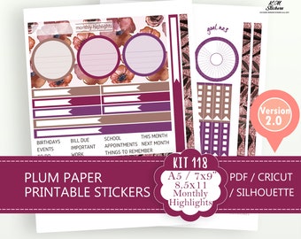 KIT 122 Printable Monthly Highlights Kit Version 2.0 mardi | Etsy