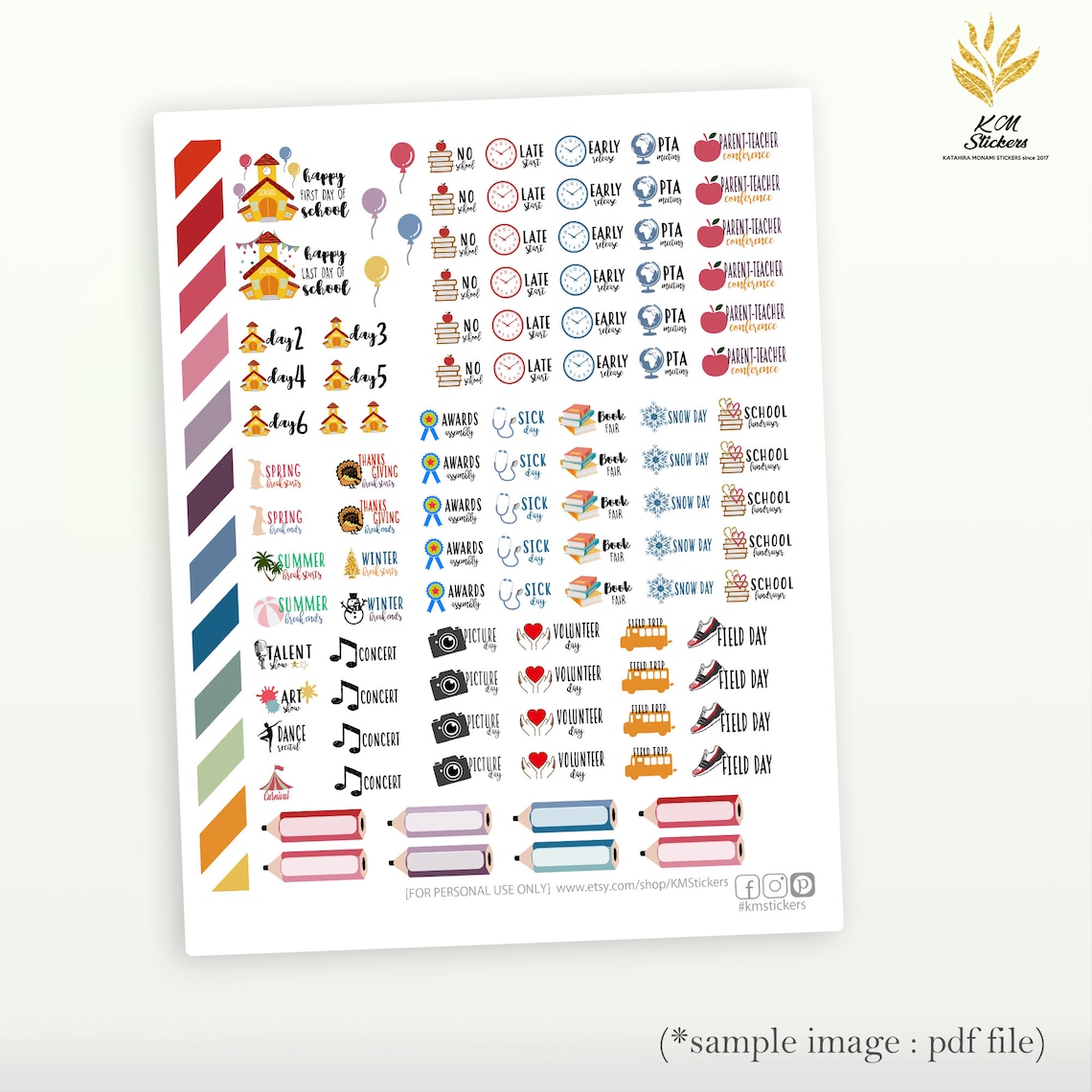 Printable Mini School Event Stickers No School Late Start | Etsy