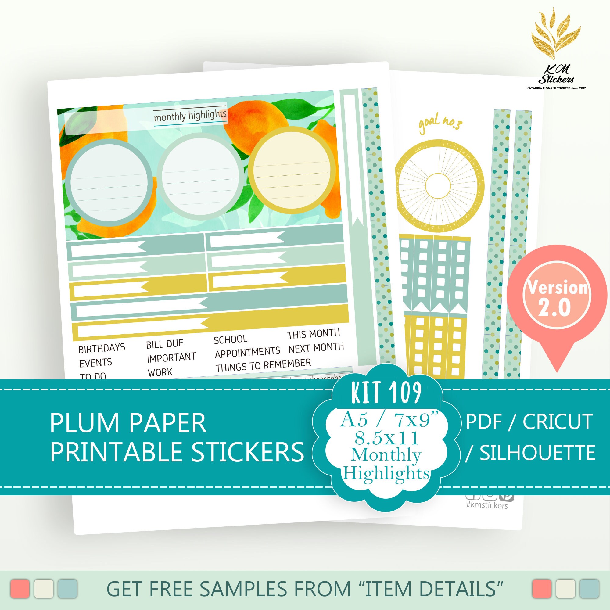 KIT 109 Printable Monthly Highlights Kit Version 2.0 lemon - Etsy
