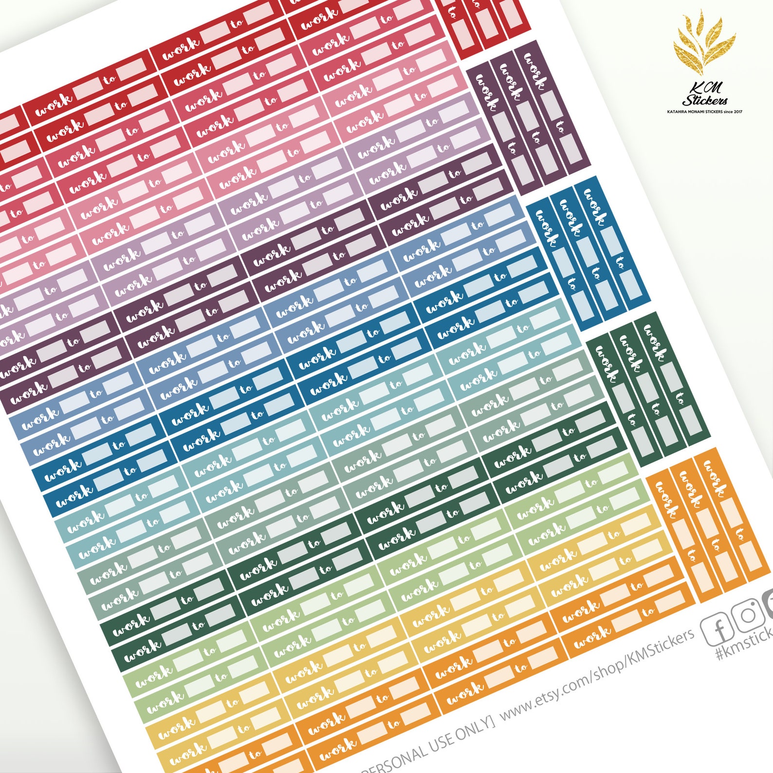 Printable Work Time Stickers for Amplify Planner Box | Etsy