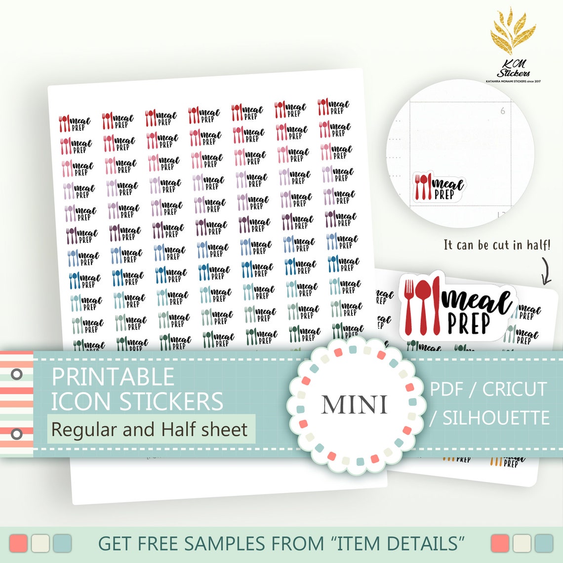 Printable Mini Meal Prep Stickersregular and Half Sheet - Etsy