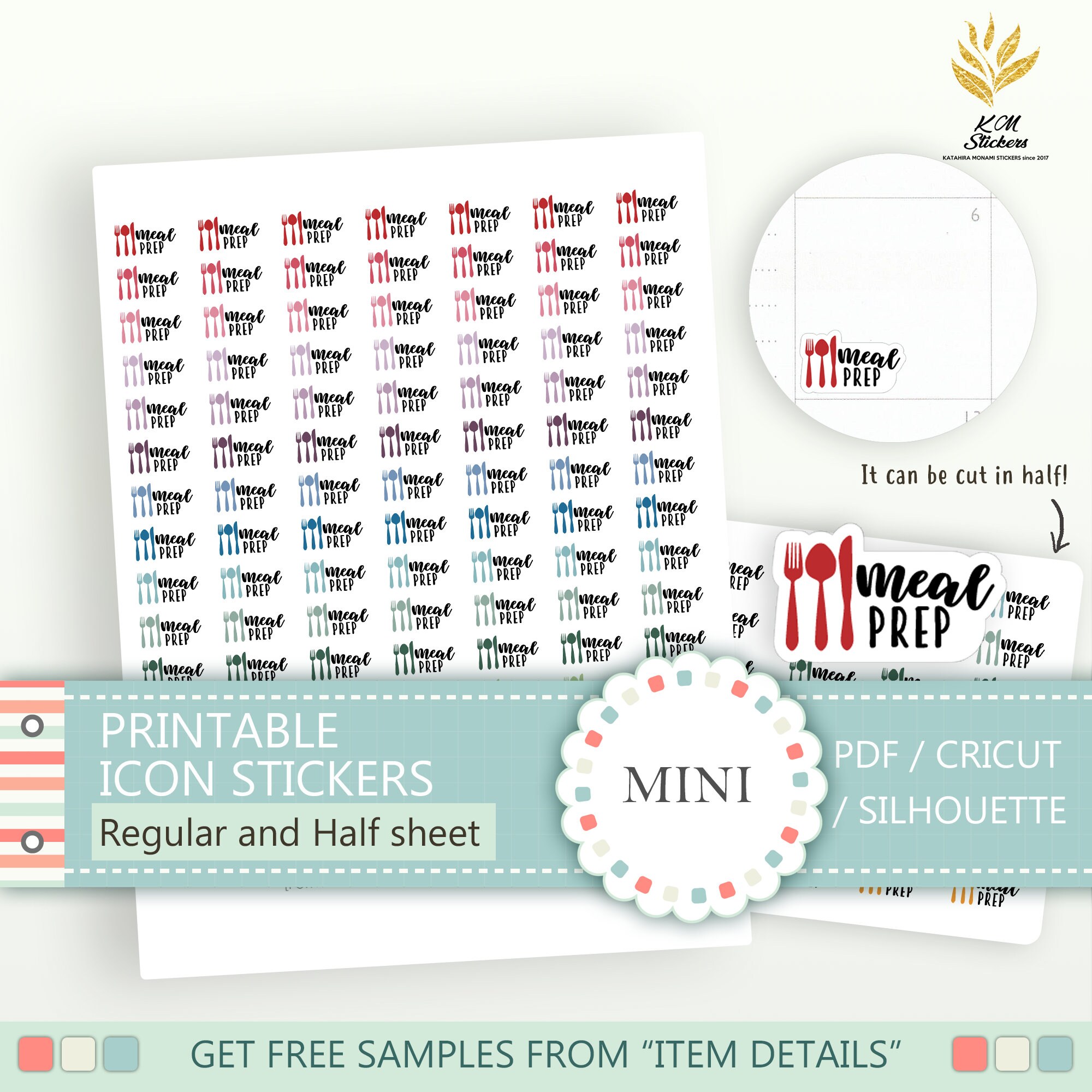 Printable Mini Meal Prep Stickersregular and Half Sheet - Etsy