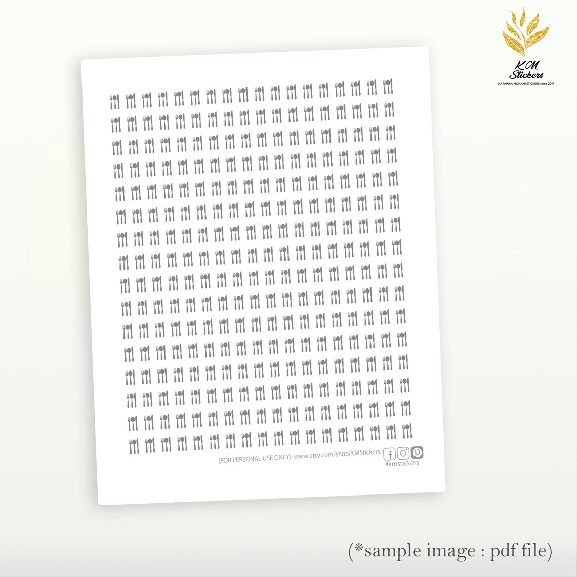 Printable Mini Cutlery Stickers Planner Stickers Meals - Etsy