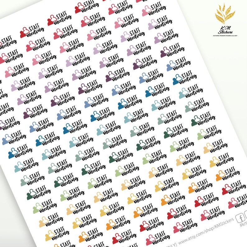 Printable Mini Staff Meeting Stickers Planner Stickers - Etsy