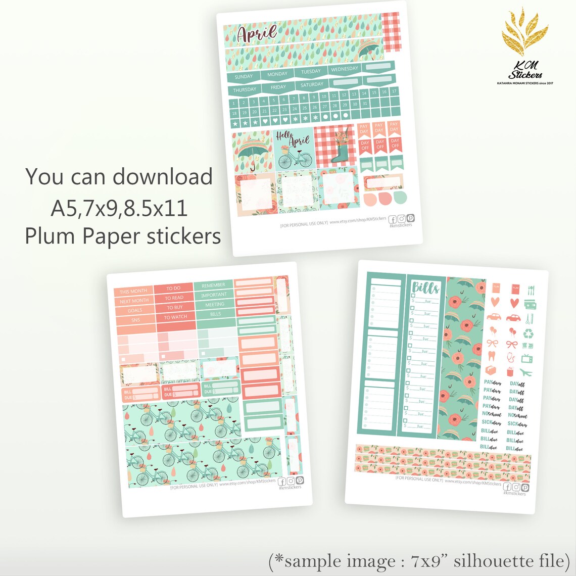 KIT 140 Printable April Monthly Kit Version 2.0 spring Rain | Etsy