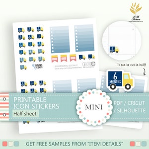 Printable Mini Moving Countdown Stickershalf Sheet Size, Planner ...