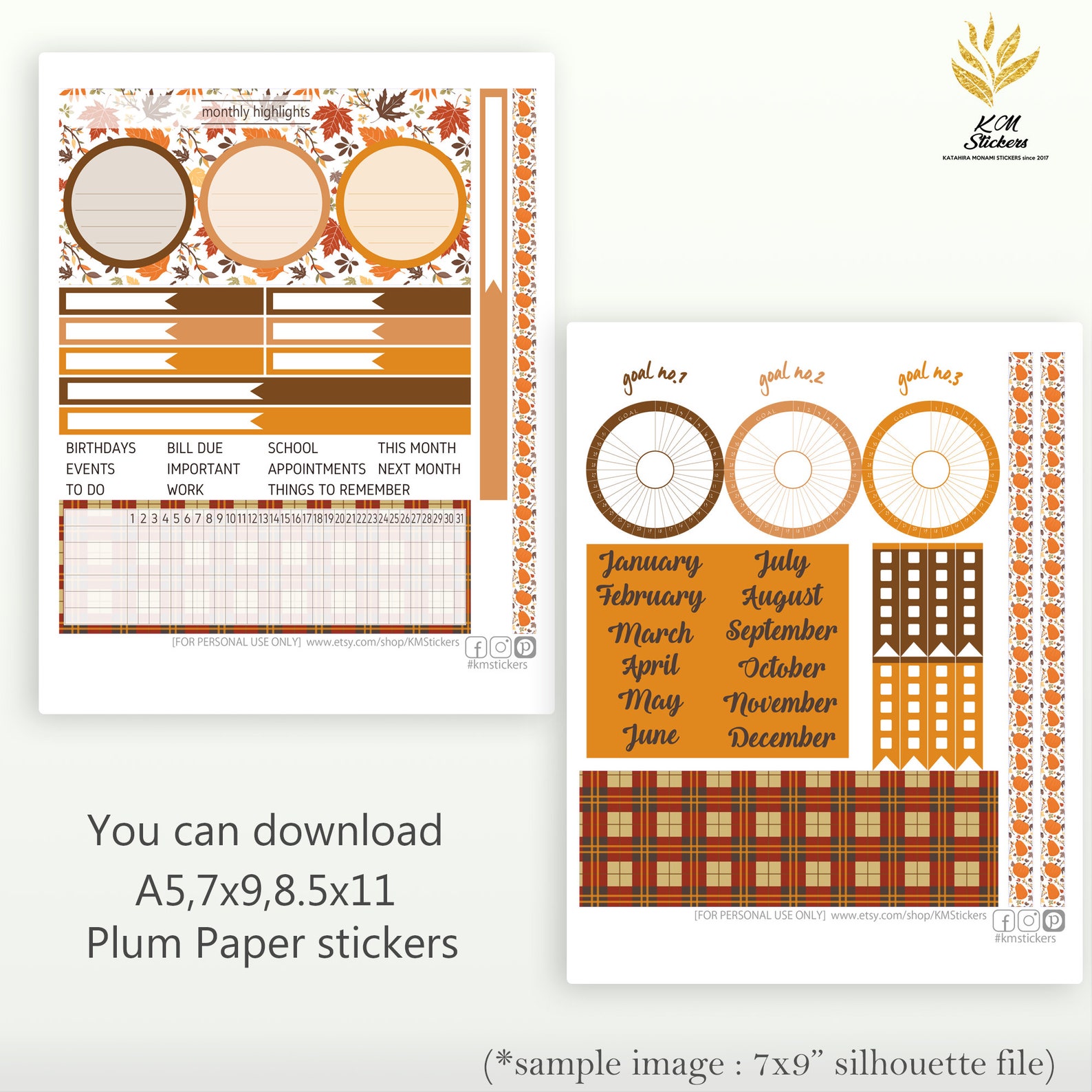KIT 119 Printable Monthly Highlights Kit Version 2.0 fall - Etsy