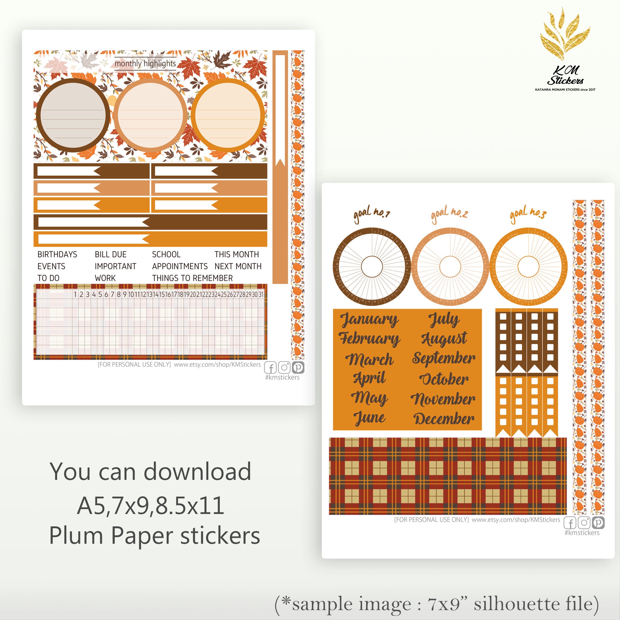 KIT 119 Printable Monthly Highlights Kit Version 2.0 fall - Etsy UK