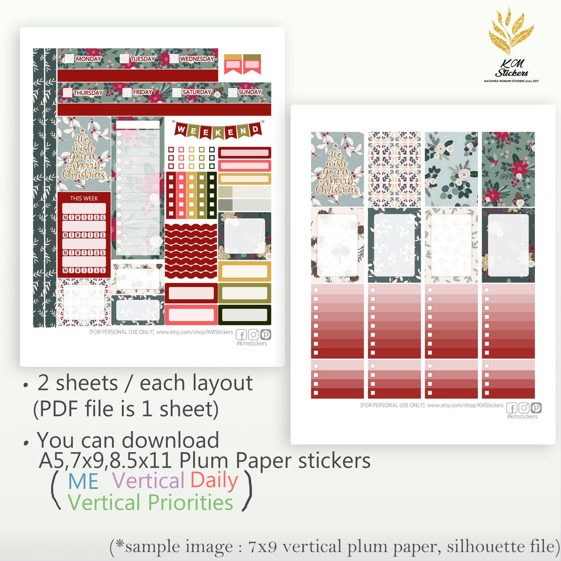 KIT 126 Printable Weekly Kit Version 2.0 for Vertical ME - Etsy