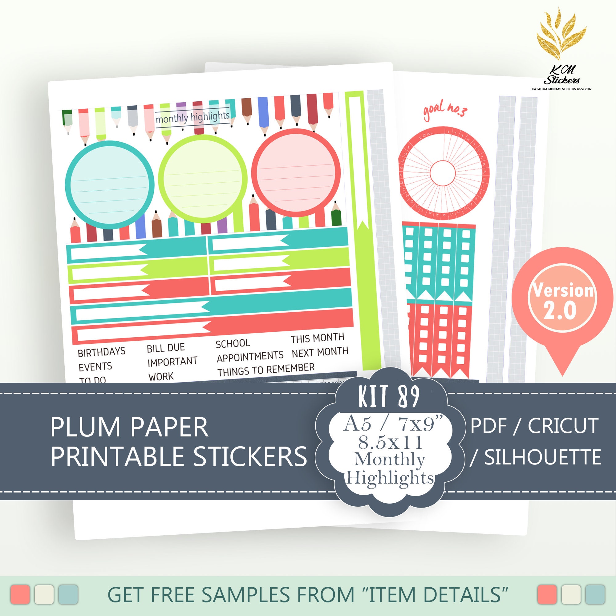KIT 89 Printable Monthly Highlights Kit Version 2.0 Back to | Etsy